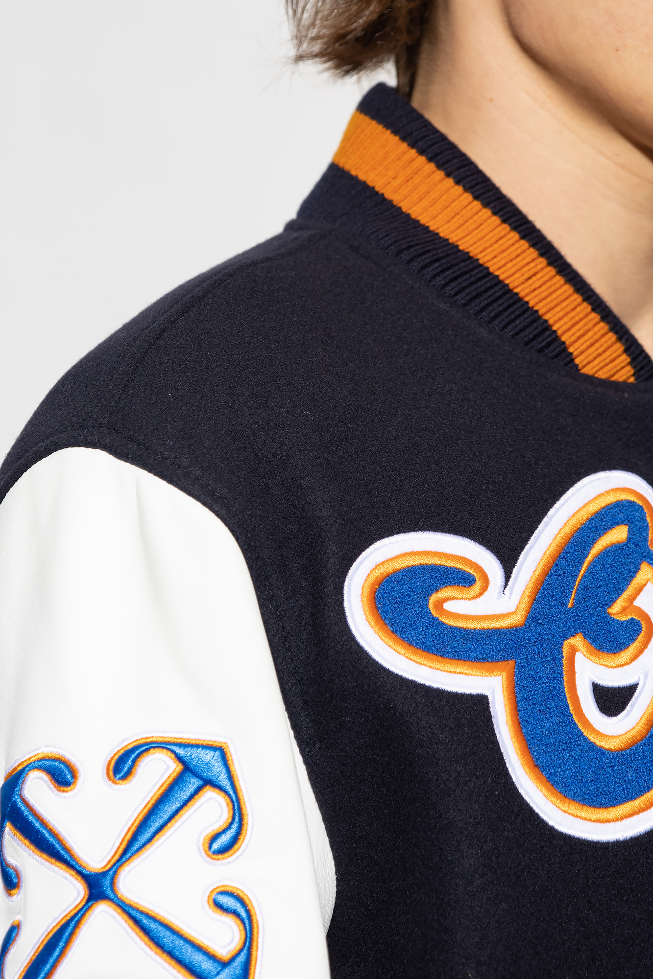SchaferandweinerShops KR - White - Navy blue Bomber jacket SchaferandweinerShops KR - White - Navy blue Bomber jacket